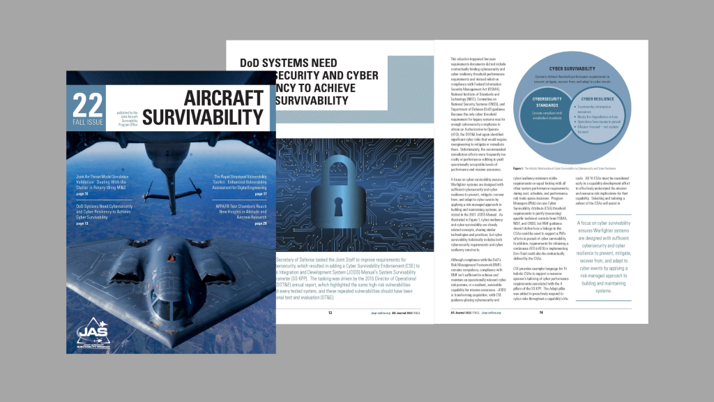 2022 Fall Issue of the Aircraft Survivability Journal - DSIAC
